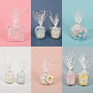 WICKELN Cellophane Wrap For Gift Baskets, 100ft (L) X 31.5 Inches (W) Folded To 16 Inches For Easy Storage, 3 Mil Thick - Strong & Shiny Clear Cellophane Wrap Roll For Gift Boxes Flower Perfume, Food