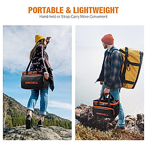 Fire-proof Carrying Case Bag Compatible with Jackery Explorer240/300/160/500/Anker521 Portable Power Station, Waterproof Camping Travel Storage Case Bag Multi-Pockets for Charging Cable and Accessory