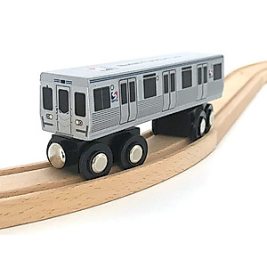 MUNI PALS Munipals Septa Wooden Railway Market-Frankford Line M4 Rapid Transit Car Child Safe and Tested Wood Toy Train
