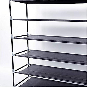 Mekek 100cm Wide Shoe Rack Organizer Storage Shoes Shelves Space 10 Tier Standing Black