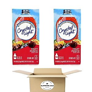 Crystal Light Fruit Punch Iced Tea Powdered Drink Mix - Pack of 2 (20 Packets in total)
