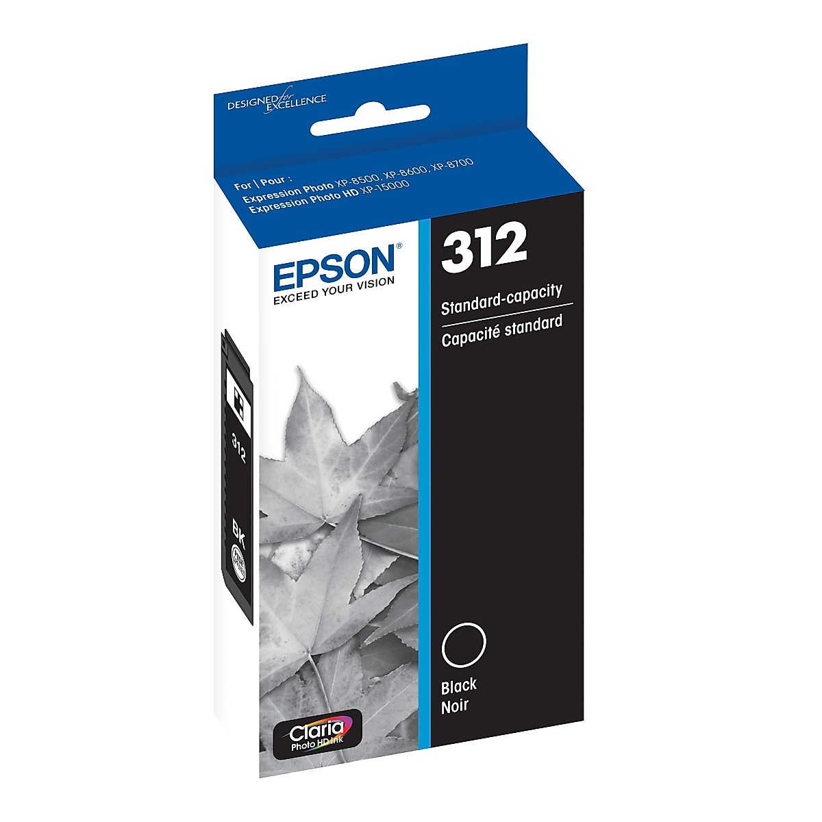 EPSON T312 Claria Photo HD -Ink Standard Capacity Photo Black -Cartridge (T312120-S) for select Epson Expression Photo Printers