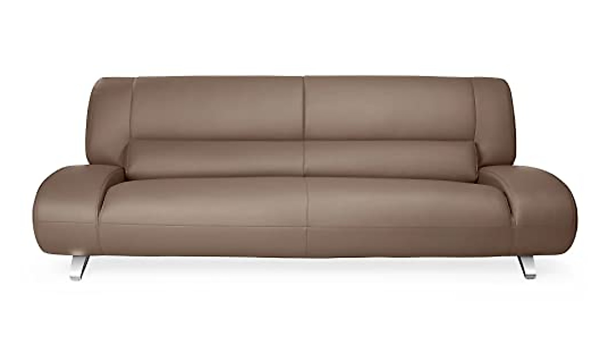 Modern Aspen Brown Leather Sofa by Zuri Furniture