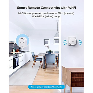 Govee Water Detectors 7 Pack Sensor with 100dB Adjustable Audio Alarm Bundle with Govee WiFi Smart Gateway with Alert Email & APP Push for Home Bedrooms