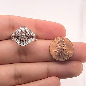 Vogati 0.02 Cts Black Diamond Ring in Silver with Black Rhodium - Valentine's Day Sale