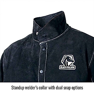 Black Stallion JL1030-BB Color Block Leather Welding Jacket, X-Large