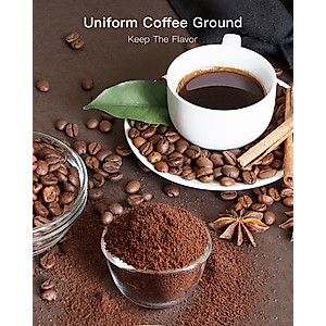 Electric Adjustable Mill Coffee Bean Grinder with 18 Grind Settings for Espresso, Drip and French Press, Black