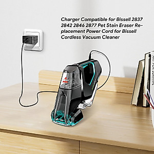 for Bissell Pet Stain Eraser Charger, TAIFU 10V AC Adapter for Bissell Pet Stain Eraser 2837 2842 2846 2877 Replacement for Bissell 1624554 176159 Cordless Portable Vacuum Cleaner Power Supply Cord