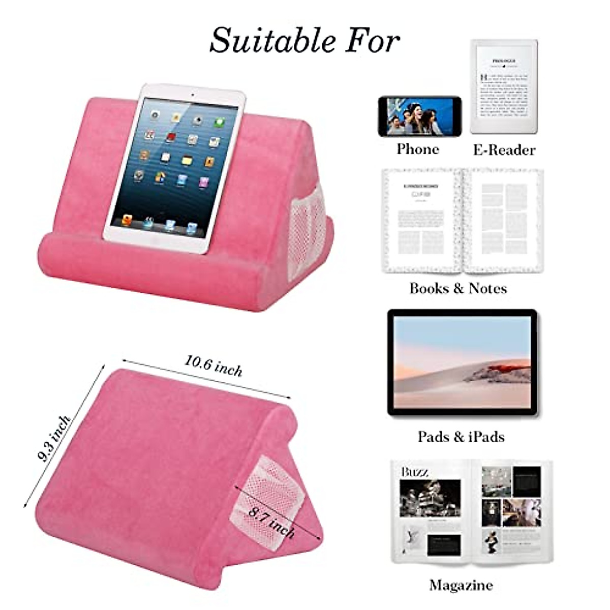 JoinHome Soft Pillow Tablet Pillow Stand for Ipad Stand Mult-Angle Tablet Phone Holder Lap Stand Mobile Phone Holder (Light Blue)