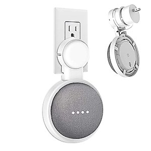 HomeMount Wall Mount for Google Home Mini or Google Nest Mini (2nd Gen),Space-Saving Outlet Holder Accessories for Google Mini Voice Assistant (White)