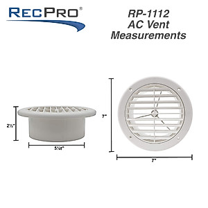 RecPro RV AC Vent 5" Side Vent | Optional Charcoal Filter | White | Camper AC Vent (5 Pack, with Charcoal Filter)