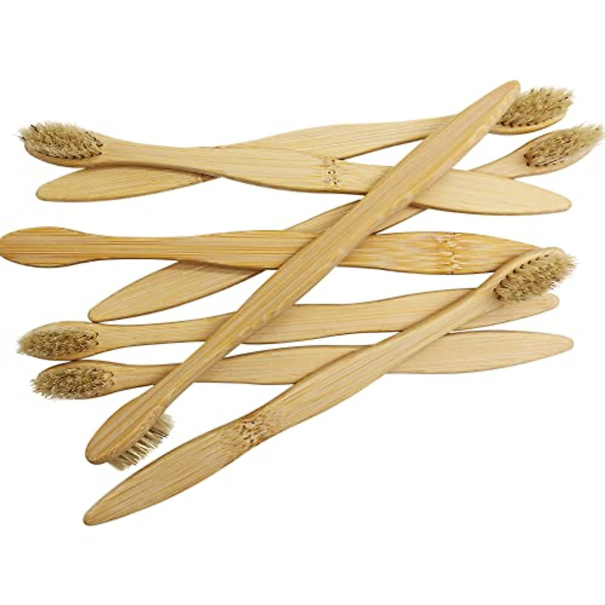 N-amboo Bamboo Toothbrush Boar Bristles 100% Biodegradable and Natural 8 Pieces of One Pack