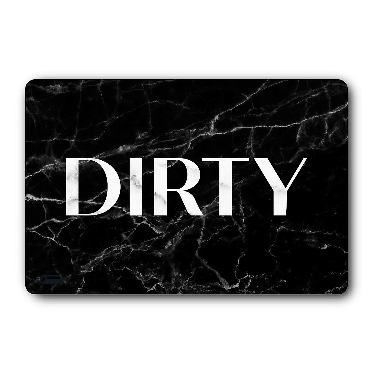 Dirty Clean Dishwasher Magnet, Strong Clean Dirty Magnet for Dishwasher, Reversible Dishwasher Clean Dirty Magnet Sign, Bonus Magnetic Plate, Kitchen Flip Indicator (Black and White Granite)