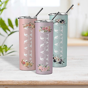 GIFTBYGIFTY Updated - Mom Tumbler, Personalized Tumbler for Mom - Up to 4 Children's Name - 20 oz - 5 Designs, Mothers Day Gifts from Daughter