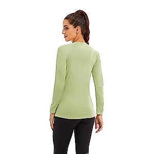 Boladeci Rash Guard for Women Long Sleeve UPF 50+ Sun Protection Clothing Lightweight Casual Plain Workout Gym Athletic Swim Shirt Tees Light Green M