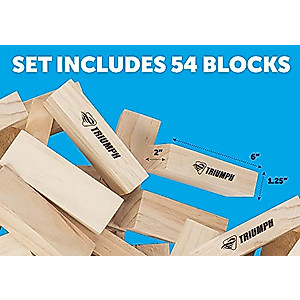 Triumph Sports Triumph Large Tumble Tower - Includes 54 Wood Tumble Blocks and Carry Case