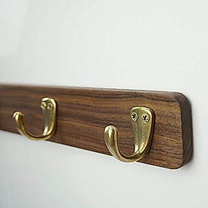 RZDEAL 3PCS Vintage Coat and Hat Hook Brass Classico Wall Hanging for Bath Stands Clothes Hangers Scarf Towel (Gold)