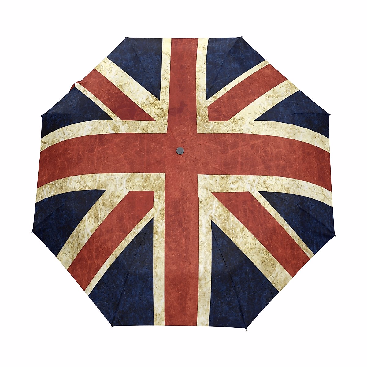 WOZO Vintage Union Jack British 3 Folds Auto Open Close Umbrella