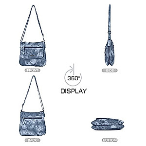 Angel Kiss Crossbody Bags for Women PU Leather Shoulder Handbag Ladies Purses and Handbag with adjustable Strap Lake Blue