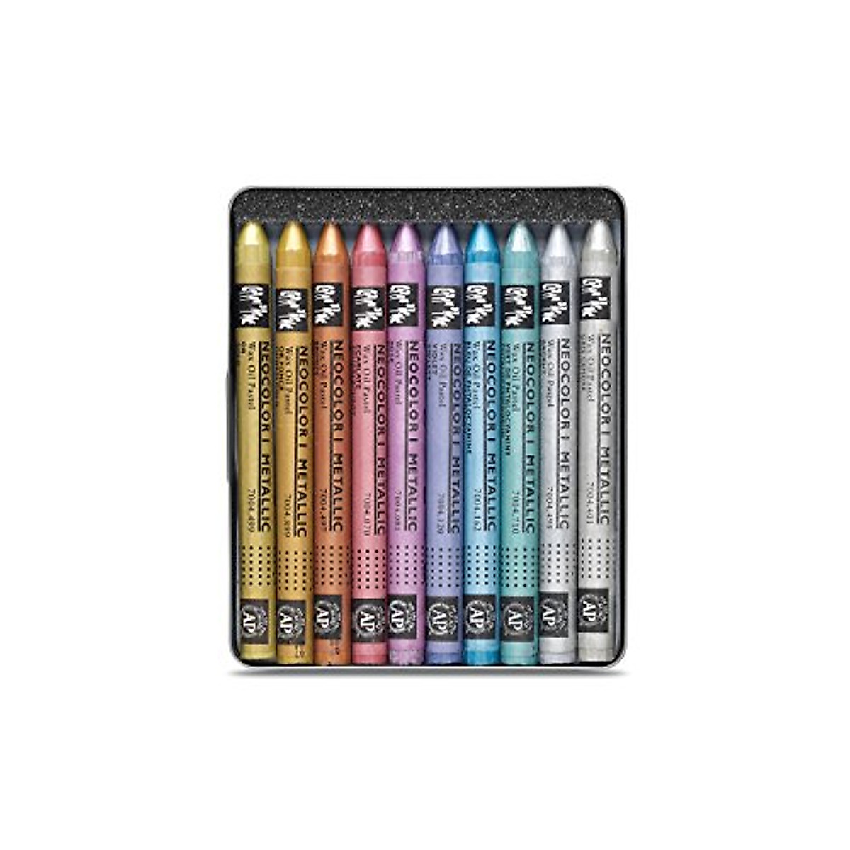 Neocolor I Water-Resistant Wax Pastels, 10 Metallic Colors