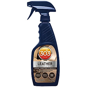 303 Leather 3-In-1 Complete Care - Cleans, Conditions, & Protects - Helps Prevent Fading & Cracking - Rinse Free Formula - Repels Dust, Lint, & Staining, 16 fl. oz. (30218CSR) Packaging May Vary