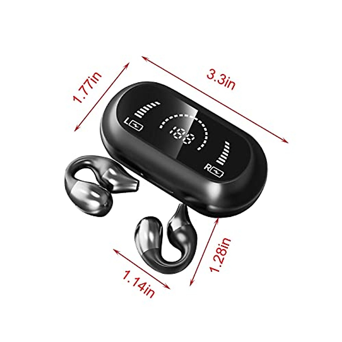 Usblom Comfortable and Intelligent Touch Wireless Bluetooth Headset Dual in Ear Bluetooth Headset Sport Headset, LED Three True Digital Display, Stereo Hi Fi Audio Quality Experience