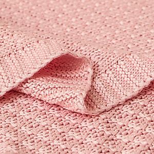 NTBAY Cooling Baby Blanket - Cable Knit Toddler Blanket - Rayon Derived from Bamboo, Soft and Breathable 30x40 Blanket, 30x40 Inches, Pink