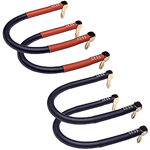 CESS-138-6i Right Angle Banana Plug Jumper Cable, Speaker Jumpers, (90 to 90, 6-INCH)