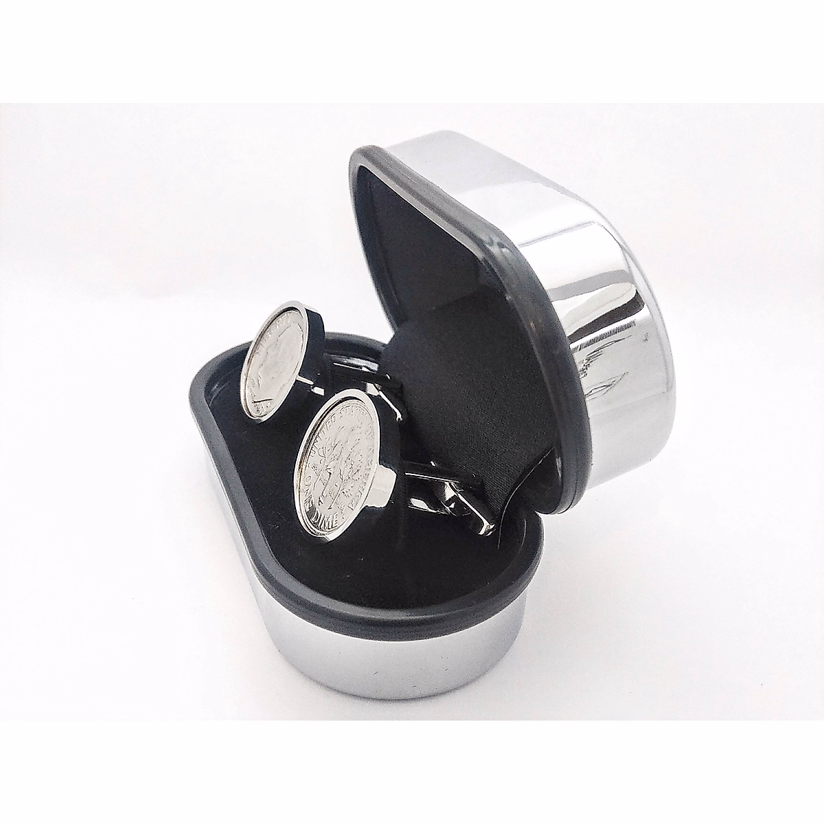 Worldcoincufflinks Rhodium Plated Birthday/Anniversary For Men 1973 Genuine in Silver Box