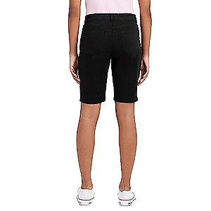 IZOD Juniors Uniform Skinny Bermuda Stretch Twill Short, Black, 9