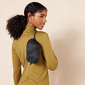 Amazon Essentials Women's Lightweight Long-Sleeve Water-Resistant Packable Puffer Jacket (Available in Plus Size), Black, Medium