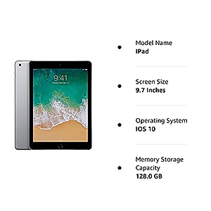 Apple iPad (5thGEneration) Wi-Fi, 128GB - Space Gray (Renewed)