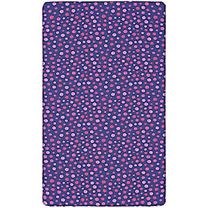 Pink Polka Dots Themed Fitted Mini Crib Sheets,Portable Mini Crib Sheets Soft Toddler Mattress Sheet Fitted-Baby Sheet for Boys Girls,24“ x38“,Magenta Pale Fuchsia Pink Dark Lavender