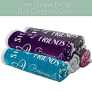 FILO ESTILO Sister Blankets from Sister Birthday Gifts from Sister, from Big, Little, Twin or Older Sister, Love You Sister Sentimental Gift for Sister from Sister 60x50 Inches (Sage Green, Sherpa)