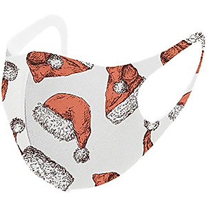 5PCS Black Face Mask Covers with Elastic Ear Loop Cover Full Face Anti-Dust, Unisex, Washable, Breathable, and Reusable (Adults Christmas)