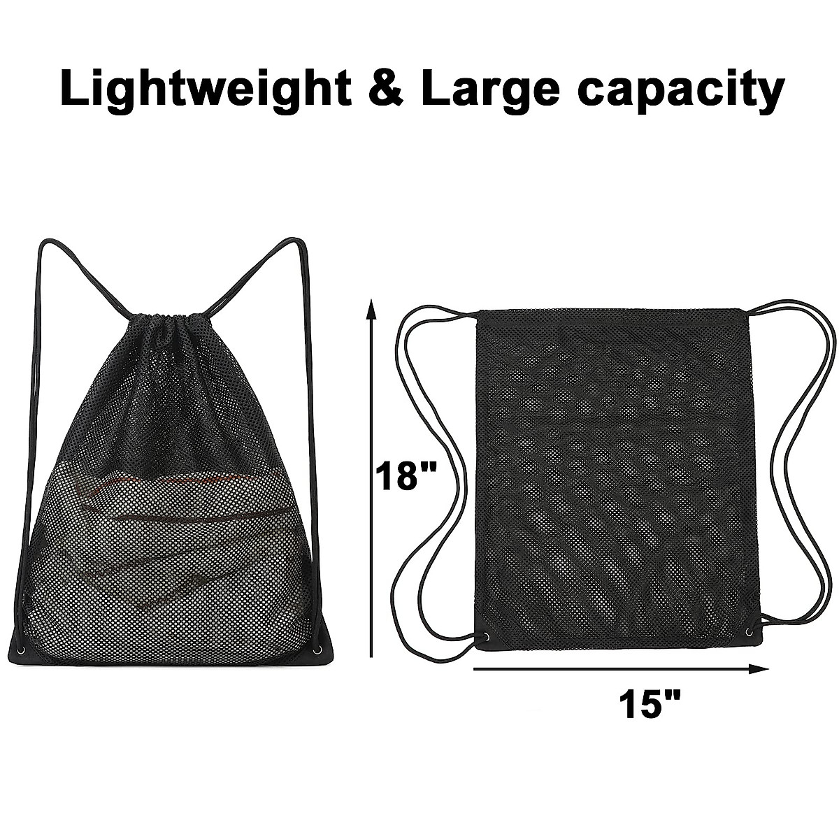 Bluboon Mesh Backpack for Girls Kids See Through School Bookbag with Mesh Drawstring Bag Semi-Transparent Beach Bag Daypack Gear Backpack