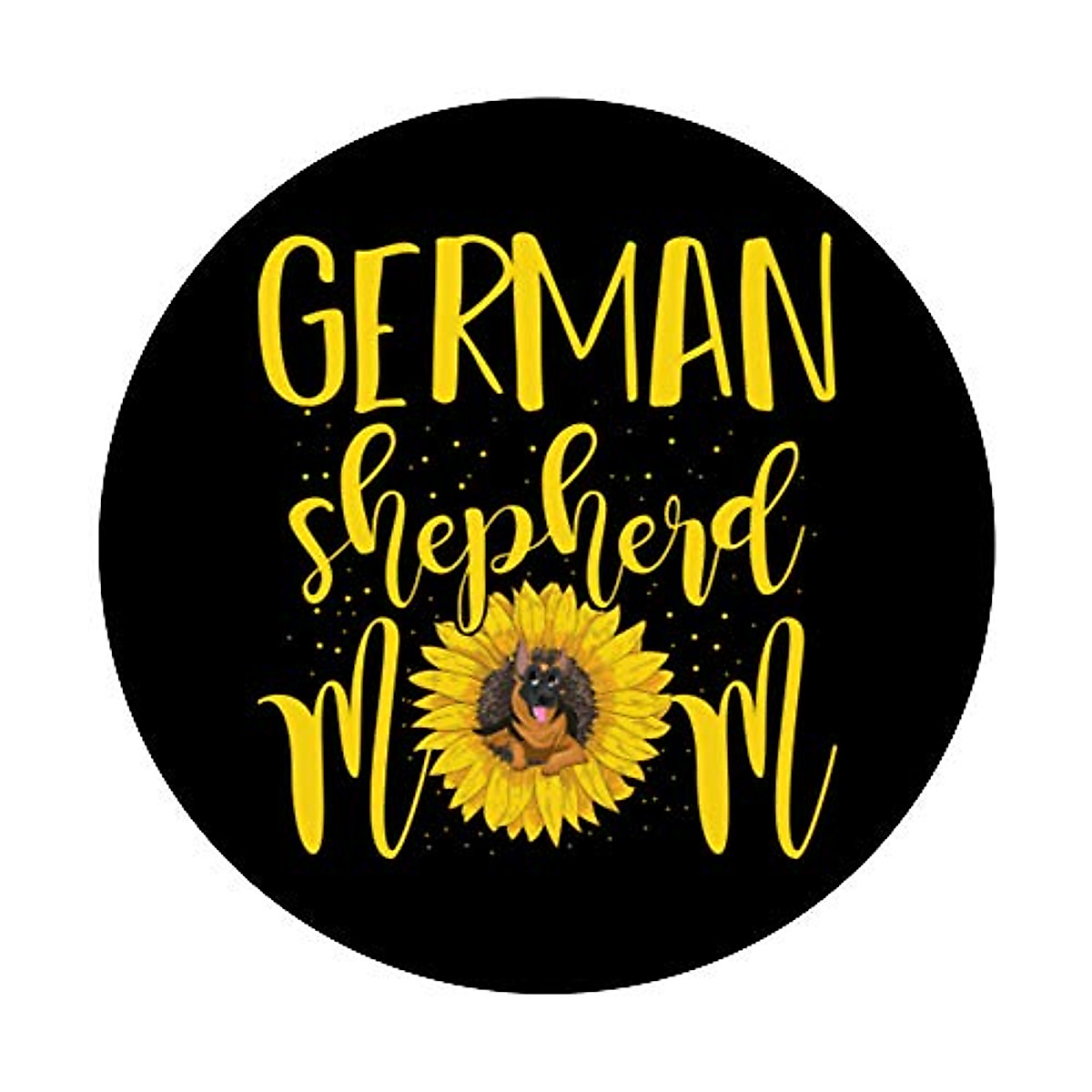 German Shepherd Mom Sunflower Animal Dog German Shepherd PopSockets PopGrip: Swappable Grip for Phones & Tablets