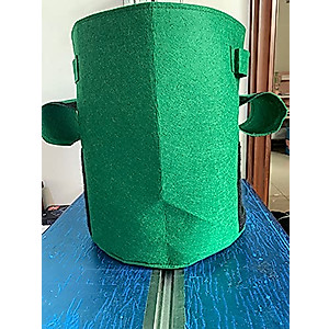 10 Gallon Grow Bags, 5Pack Potato Grow Bags with 2 Side Windows, Breathable Nonwoven Plant Bags with 2 Sturdy Handles, Garden Bags to Grow Vegetables Flower Fruit, Tomato Chili Onions Corn Etc (Green)