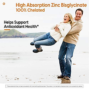 Doctor's Best High Absorption Zinc Bisglycinate 50mg High Potency Supporting Enhancing Immune System Antioxidant VC, 90 Count
