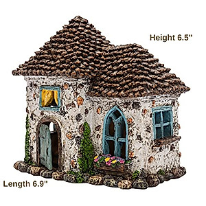 PRETMANNS Fairy Garden House Kit - Fairy Garden Accessories Outdoor - Fairy House & Fairies for Fairy Garden – Fairy Houses for Gardens Outdoor - Fairy House is 6” High 4 Piece Kit for Adults
