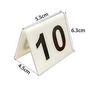 Diyfixlcd 40 Pics Acrylic Table Numbers 1-40 Double Side Numbered Table Tents Restaurant Wedding Table Number White Table Tent Numbers Cards Signs for Party Banquets Service Evidence Markers Supplies