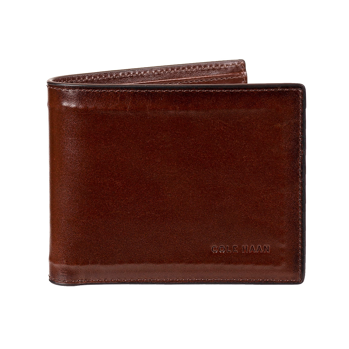 Cole Haan Men's RFID Slim Billfold Wallet, Tan Stitch, One Size