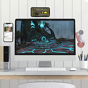 CloudValley Magnetic Phone Holder for Laptop Designed for iPhone 15/14/ 13/12 MagSafe, Adjustable Phone Monitor Side Mount, Slim Portable Foldable Computer Expansion Bracket, Silver