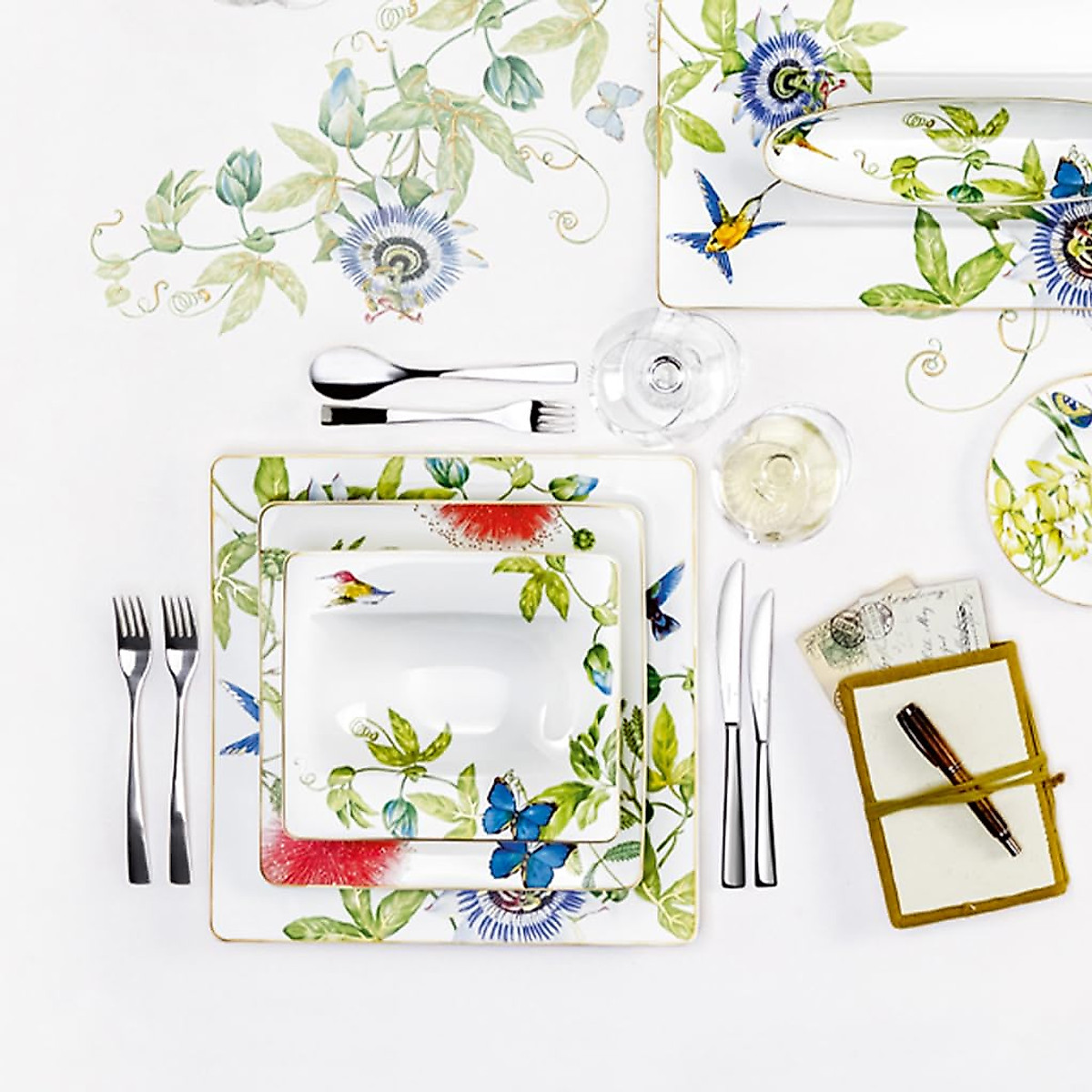 villeroy & boch Medium Plate, White, Yellow, Green, Red, Blue, 9.4 inches (24 cm) Amazonia 1035142700