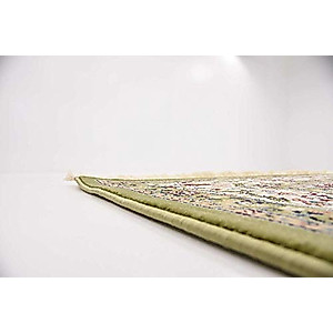 Unique Loom Narenj Collection Classic Traditional Textured Medallion Pattern Design Area Rug, 8' x 10' Rectangle, Green/Blue