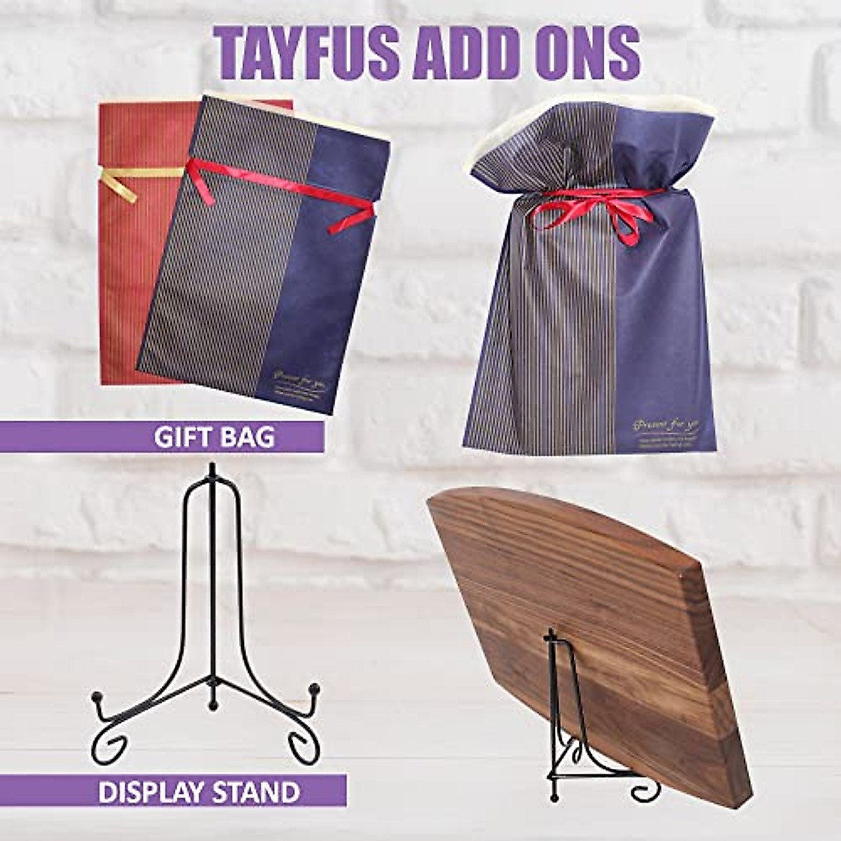 Tayfus Personalized Cutting Boards - Custom Laser Engraved Wood Chopping Block - USA Handmade - Best Wedding, Housewarming, Anniversary, Birthday, Christmas Gifts For Friends, Couples, Family, Parents