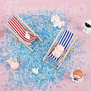 Framendino, 3 Pack Miniature Foldable Beach Chair 1:12 Mini Deck Chair Longue for DIY Fairy Garden Bonsai Ocean Beach Micro Landscape Decoration