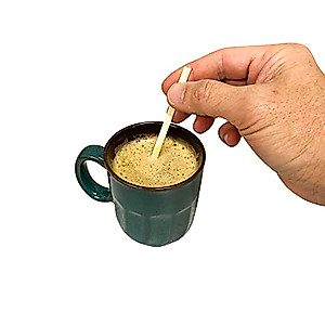 KingSeal Bamboo Coffee Stir Sticks, 5.5 inches, Square End, Stronger and Thicker Than Standard Wood, 100% Renewable and Biodegradable - 1 Box of 1000 Stirrers