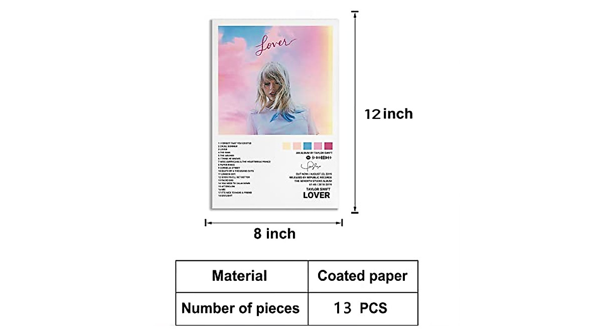 Taylor Album Cover Posters Wall Decor - Set of 13 for Teen & Girls Room