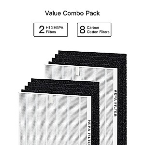 MORENTO Airmega AP-1512HH Replacement Filter for Coway, Compatible with Coway Airmega AP1512HH Air Purifier, Compared to Part #3304899, 2 HEPA Filters & 8 Carbon Filters, 2-Pack